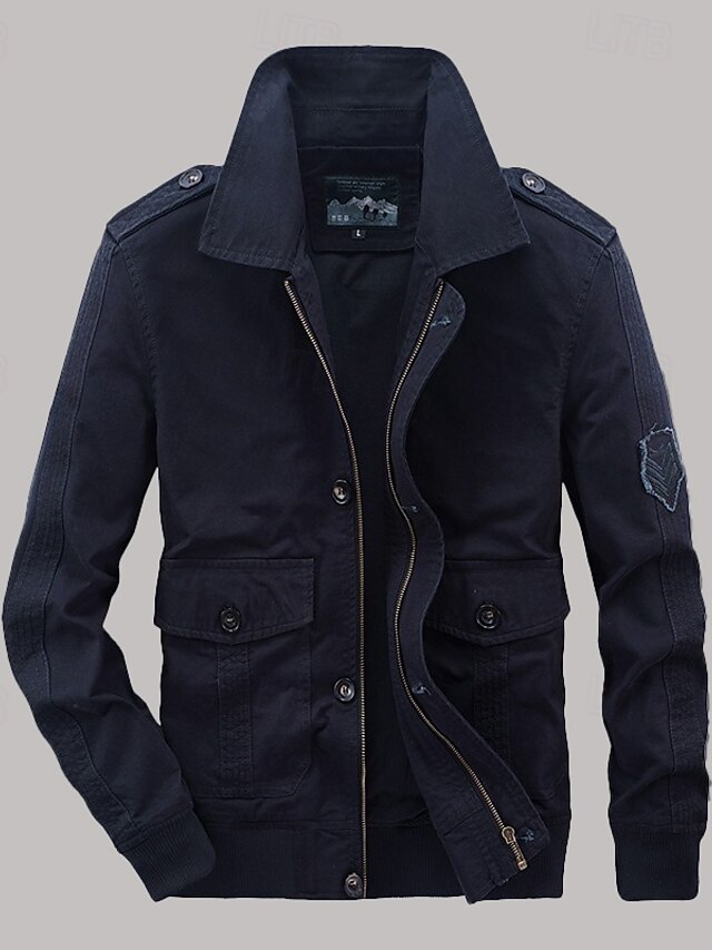 Men's Cargo Jacket Transition Jacket Going out Wearproof Pocket All ...