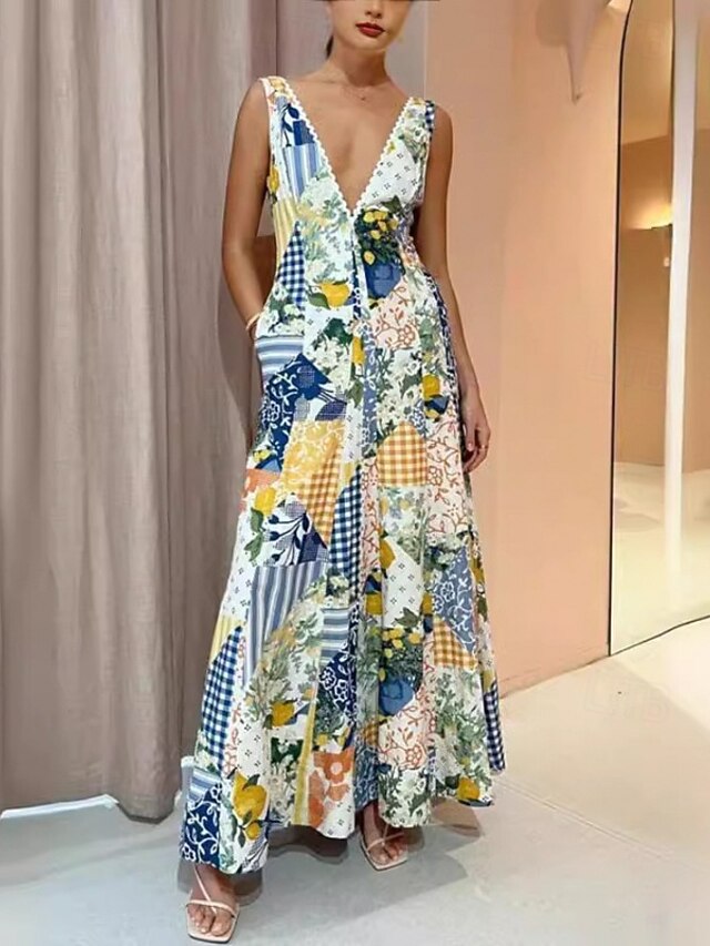 Femmes Robe Longue Maxi Robe Robe Décontractée Robe d'été Mode Extérieur Soirée Fête Coupe ...