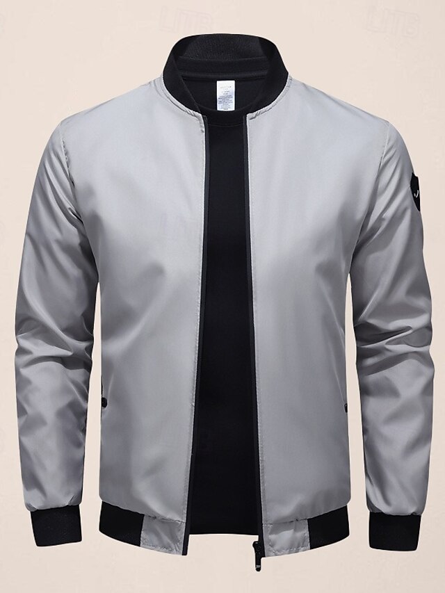 Men's Bomber Jacket Transition Jacket Going out Pocket All Seasons ...