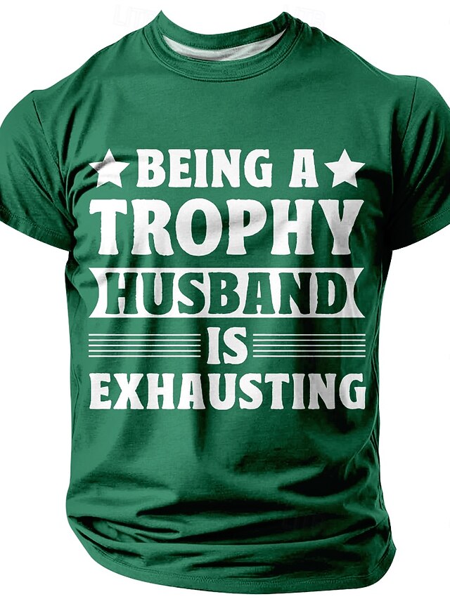 Men's Funny Trophy Husband T-Shirt, Exhausting Relationship Humor ...