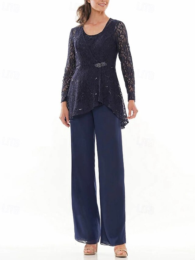 Jumpsuit Pantsuit 3 Piece Floor Length Mother of the Bride Dress Long ...