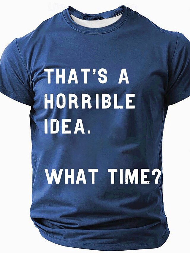 Men's Funny Slang T Shirt Short Sleeve T shirt 3D Print Crew Neck Round ...