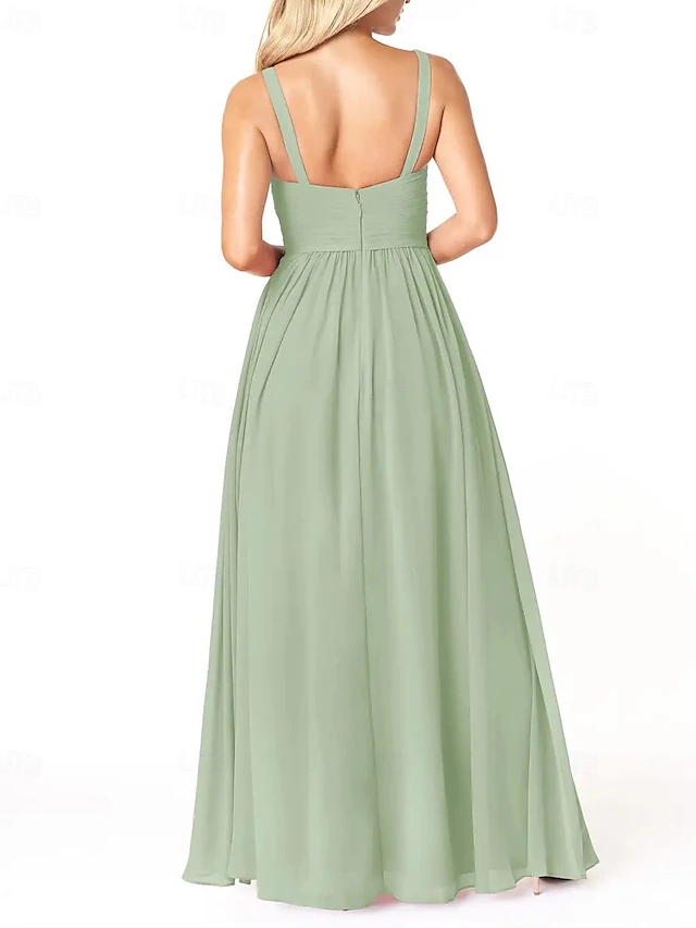 Robe de demoiselle d'honneur A-Line Décolleté en V Sans Manches ...