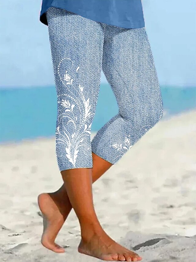 Women's Leggings Capri Pants 3D Print High Elasticity Vacation Vintage ...