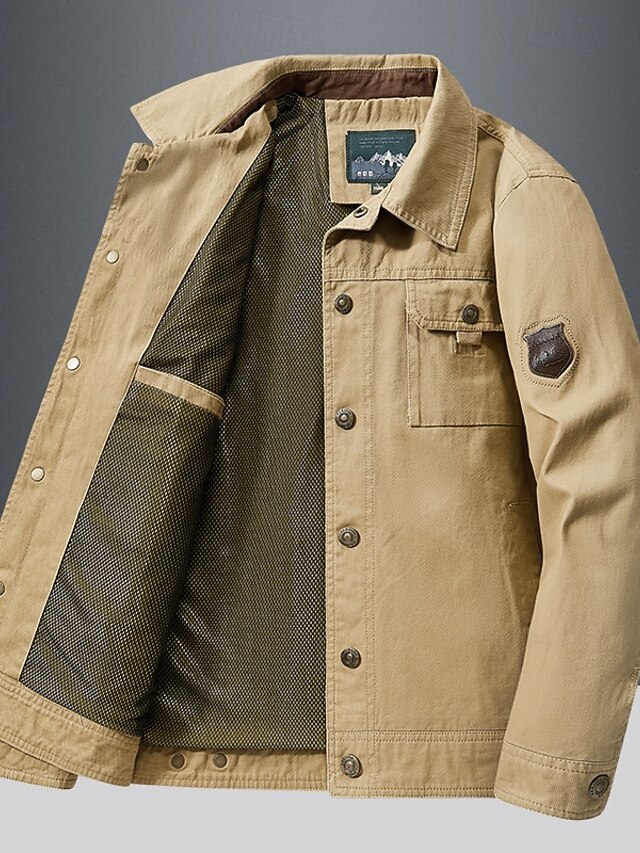 Men's Trucker Jacket Cargo Jacket Chore Jacket Going out Casual Daily ...