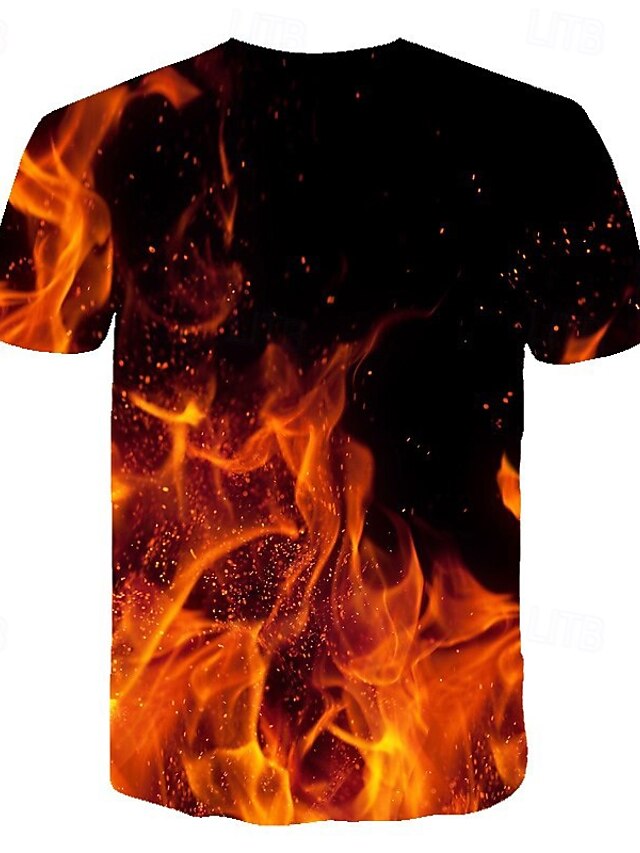 Men's Graphic Hellfire Flames Flame Shirt T Shirt Flame Shirt Short ...