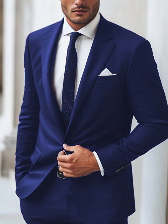 Men's Suits Business Wedding Grape Royal Blue Spring, Fall, Winter ...