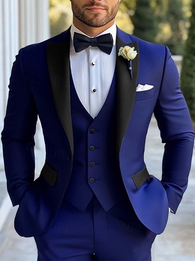 Men's Tuxedos Suits Beach Wedding Spring Wedding Navy Blue Royal Blue ...