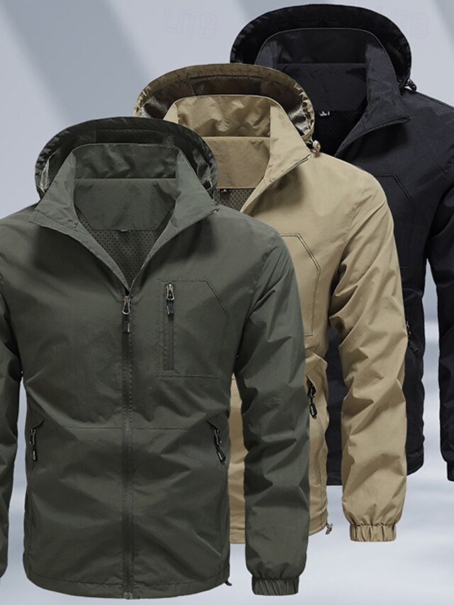 Men's Outdoor Jacket Windbreaker Rain Jacket Daily Going out Windproof ...