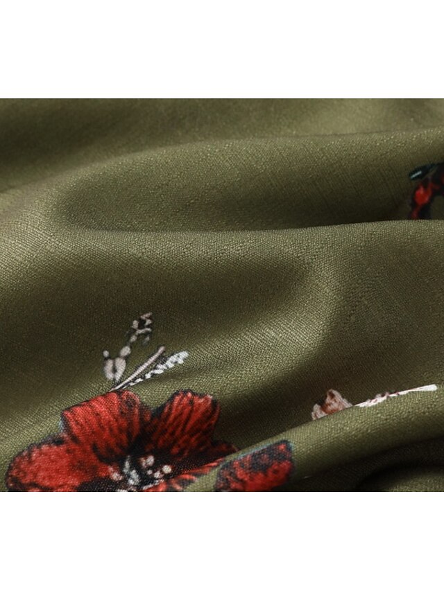 Women's Wide Leg Slacks Boho Full Length Natural Flower Pocket Printing ...