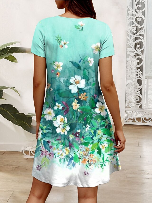 Dames Mini-jurk T shirt jurk A lijn jurk Zomerjurk Elegant Vakantie Casual Normale pasvorm ...