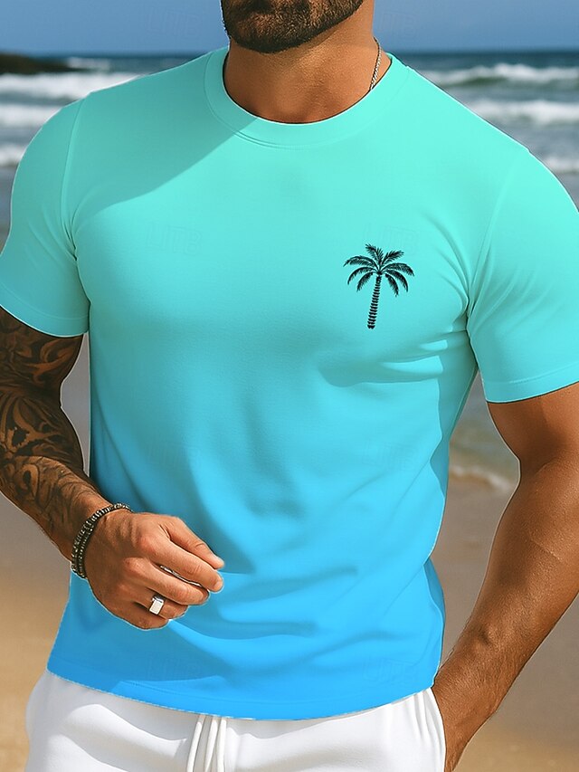 Men's Tropical T Shirt Short Sleeve T shirt 3D Print Crew Neck Shirt ...