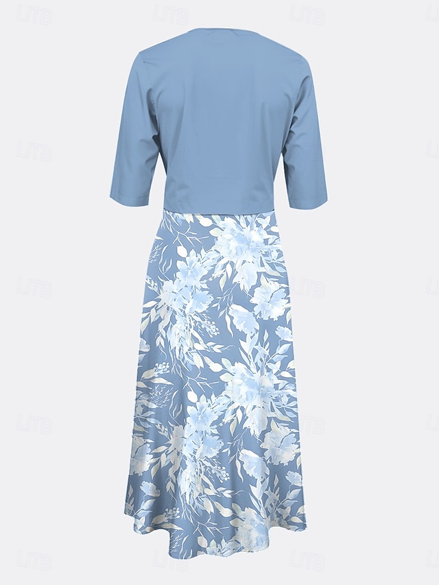 Women's Two Piece Dress Sets Midi Dress with Jacket Elegant A Line ...