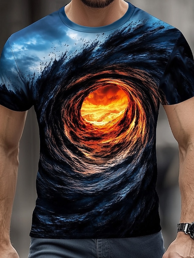 Men's Optical Illusion Abstract 3D T Shirt Short Sleeve T shirt 3D ...