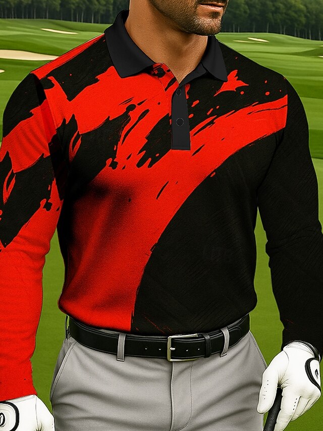 Men's Color Block Golf Polo Sports Polo Shirts Short Sleeve Polo Shirts ...
