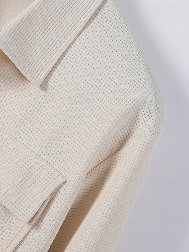 Men's Lightweight Jacket Waffle Jacket Shirt Jacket Casual Jacket ...