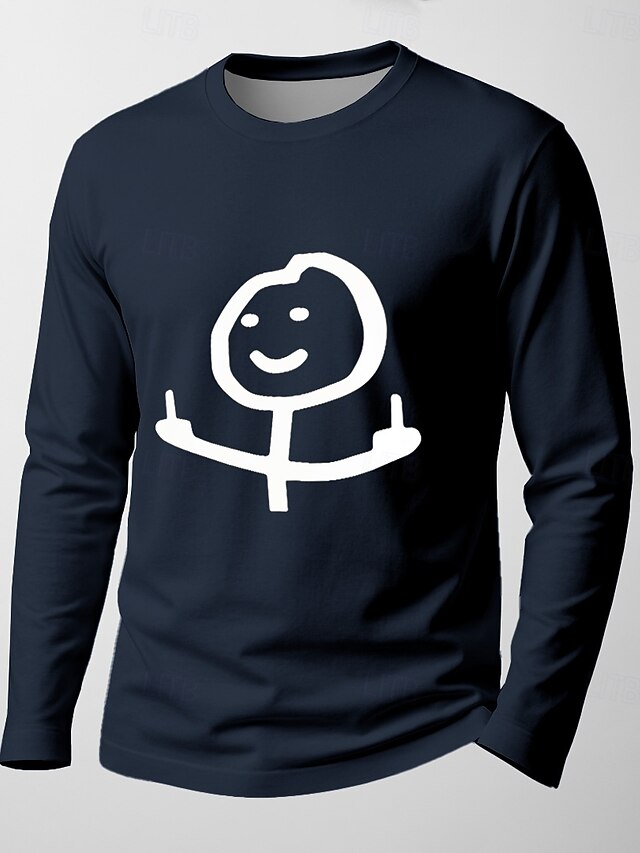 Men's Long Sleeve T-Shirt | Sarcastic Stick Figure Middle Finger ...