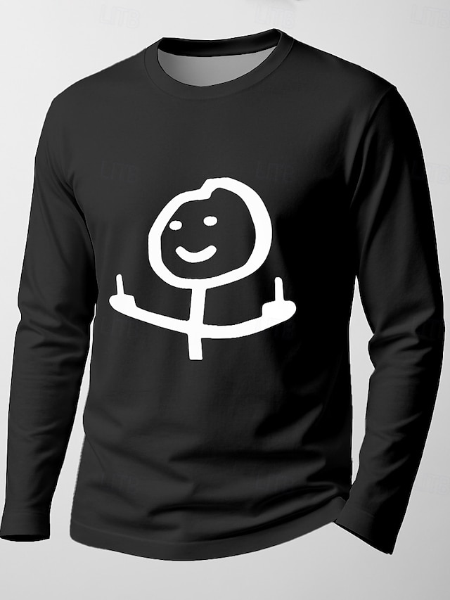 Men's Long Sleeve T-Shirt | Sarcastic Stick Figure Middle Finger ...