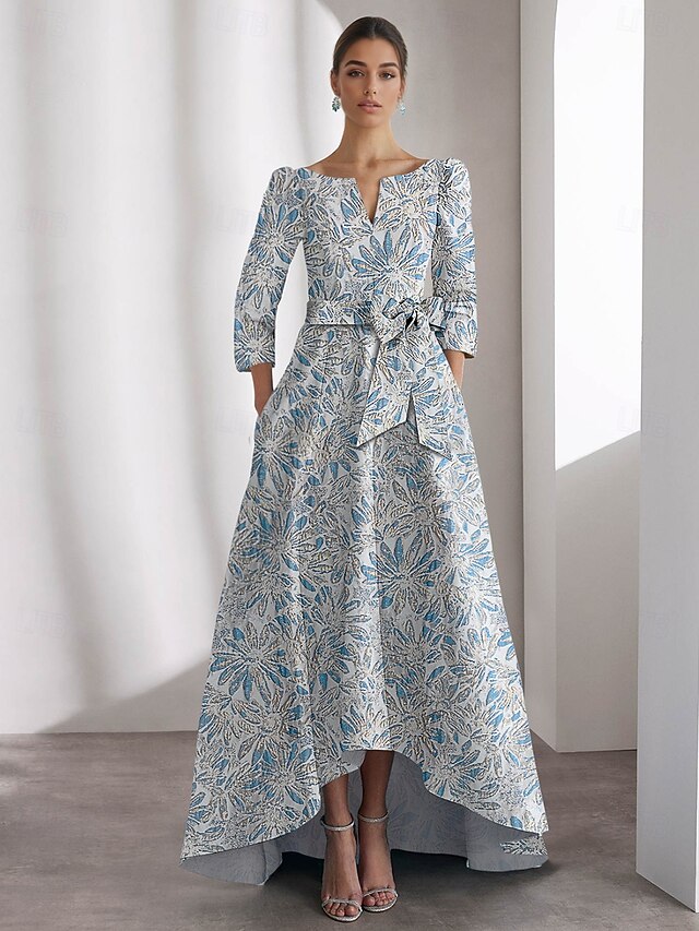 Robe en jacquard florale robe A-Line robes de cocktail robe formelle ...