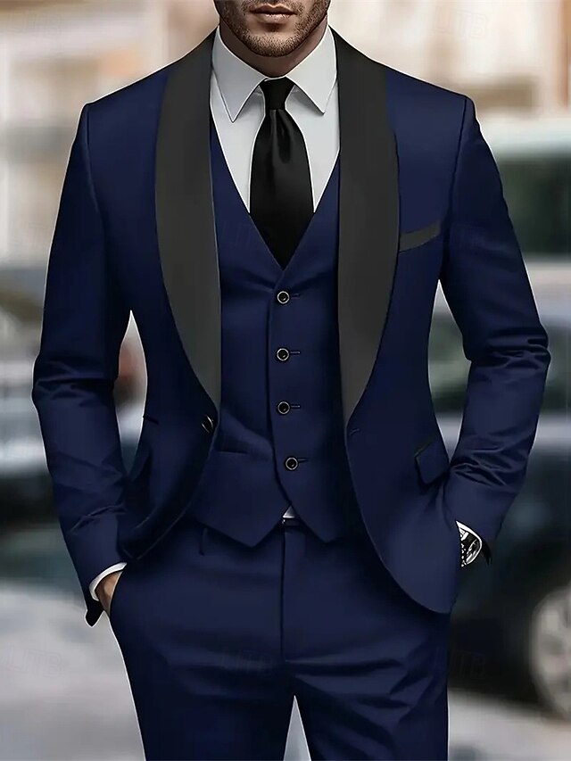 Men's Blazer+Vest+Dress Pants Set Suits Business Cocktail Party Wedding ...