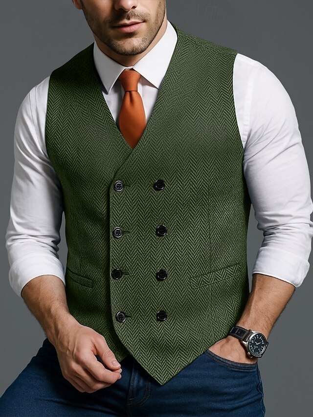 Men's Vest Waistcoat Formal Vacation Daily Wedding Party Fashion ...