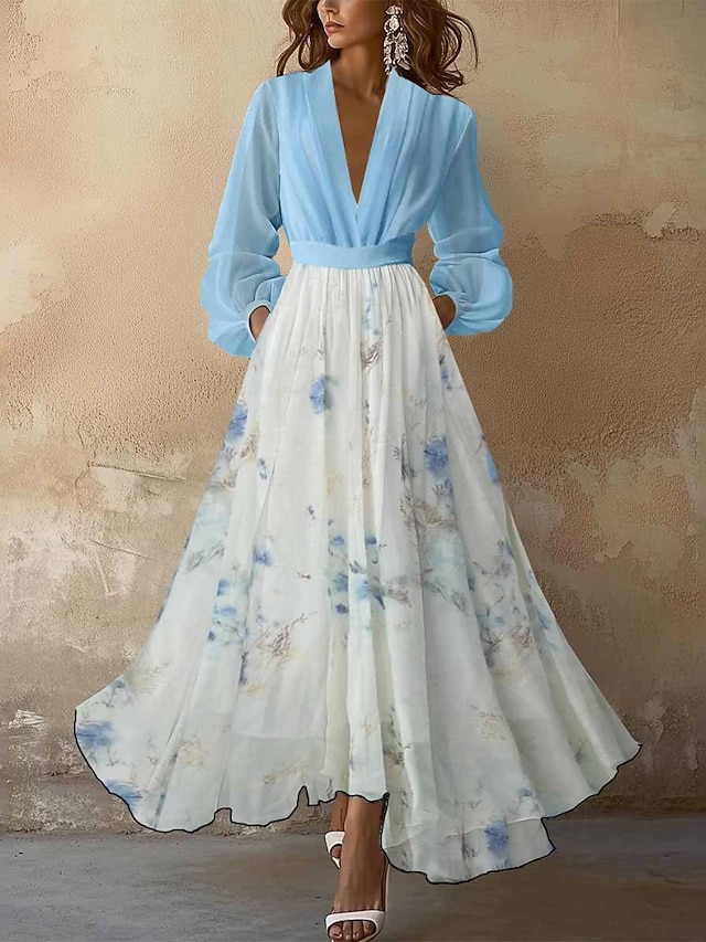 Women's Long Dress Maxi Dress Cocktail Dress Chiffon Dress Print Dress ...