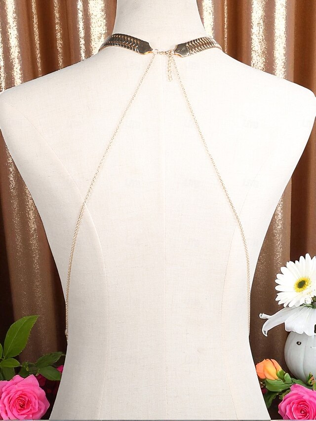 Women's Gold Multi-Layer Body Chain - Statement Jewelry with Draped ...