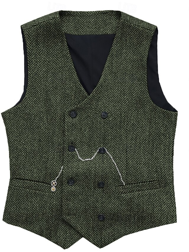 Men's Vest Waistcoat Formal Vacation Daily Wedding Party Fashion ...