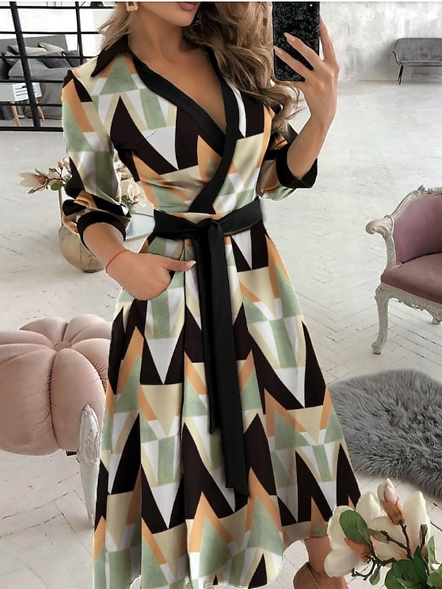 Women's Midi Dress Graduation Dress Blazer Dress Sheath Dress Wrap ...