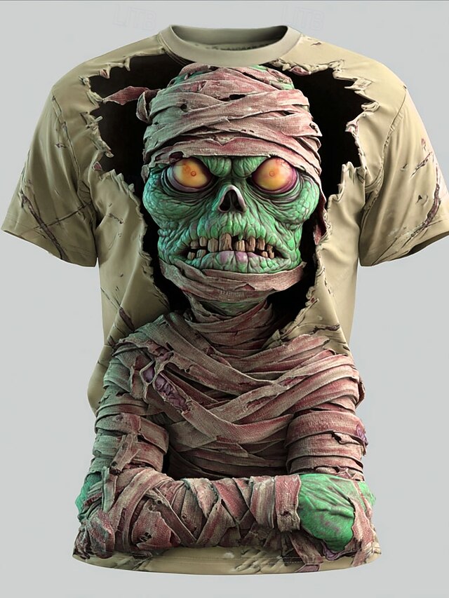 Men's Optical Illusion Zombies 3D T Shirt Short Sleeve T shirt 3D Print ...