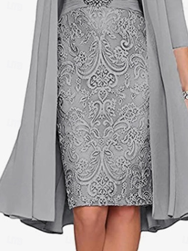 Dress Sets Knee Length Wedding Guest Dress Mother of the Bride Dress ...