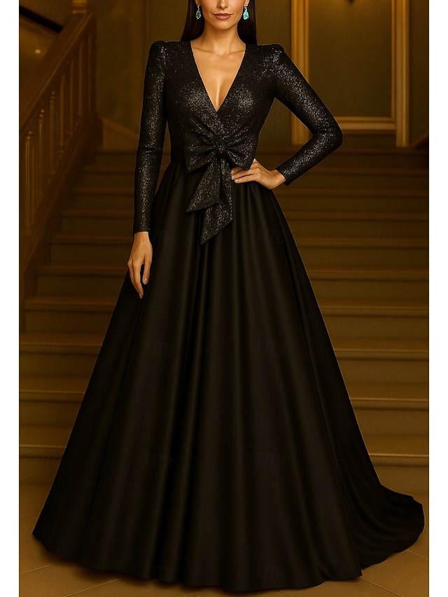 A-Line Floor Length Evening Gown Ball Gown Formal Dress Elegant Long ...