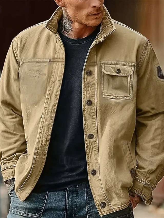 Men's Lightweight Jacket Cargo Jacket Casual Jacket Vacation Daily ...