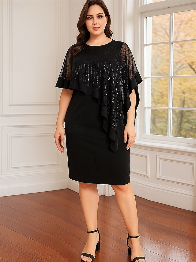 Sheath Column Knee Length Party Dress Cocktail Dress Wedding Guest Dress Mother of the Bride ...