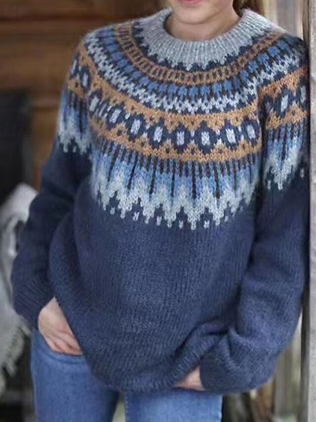 Femmes Pull de Noël Pull Fair Isle Pull Pull Fair Isle Mode Streetwear ...