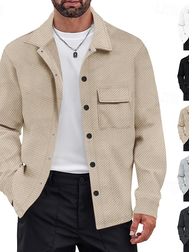 Men's Lightweight Jacket Cargo Jacket Casual Jacket Vacation Daily ...
