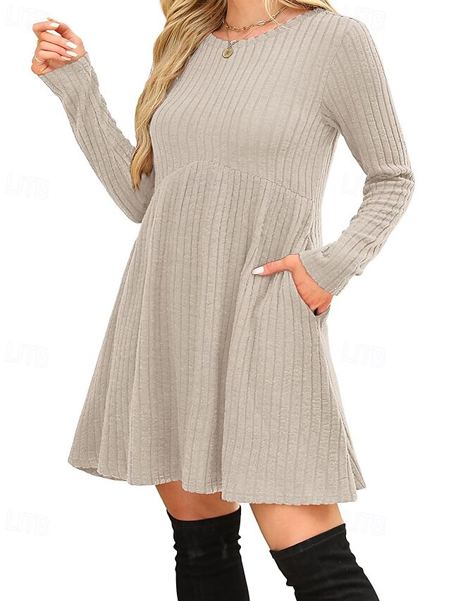 Dame Mini kjole Genserkjole Elegant Mote Moderne Daglig Ferie Ut på ...