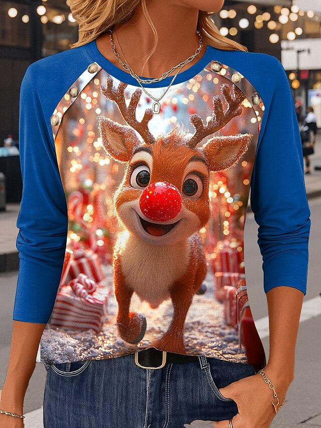 Christmas Women's Sweatshirts Graphic Vintage Casual Long Sleeve Crew ...