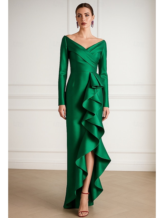 Sheath Column Asymmetrical Floor Length Cocktail Dresses Party Dresses ...