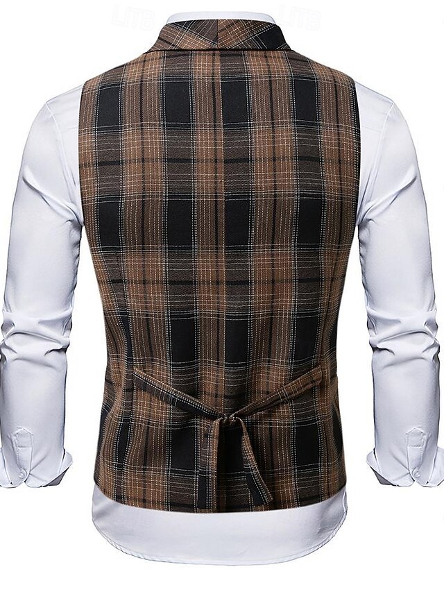 Men's Vest Waistcoat Cocktail Attire Formal Wedding Vacation Business ...