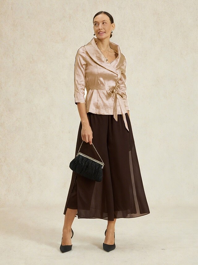 Women's Culottes Wide Leg Vacation Classic Calf-Length Mid Waist ...