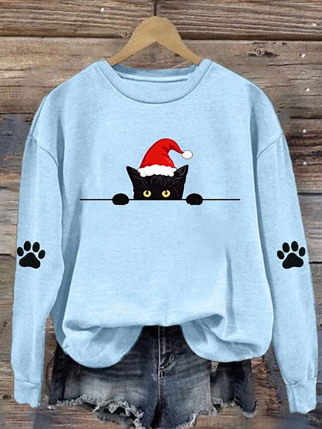 Women's Sweatshirts Graphic Animal Christmas Warm Classic Casual Long ...