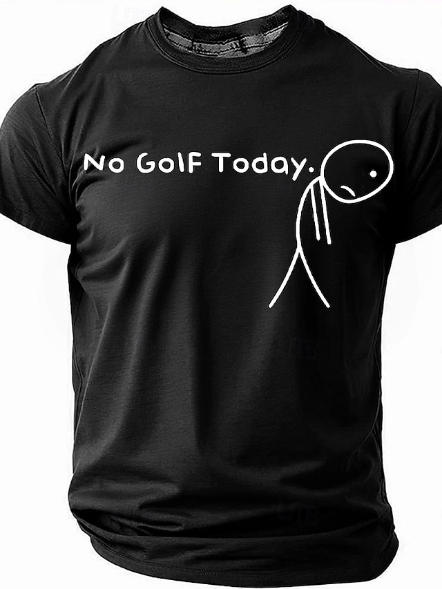Funny 'No Golf Today' Men's Short Sleeve Crewneck T-Shirt, Sad Stick ...