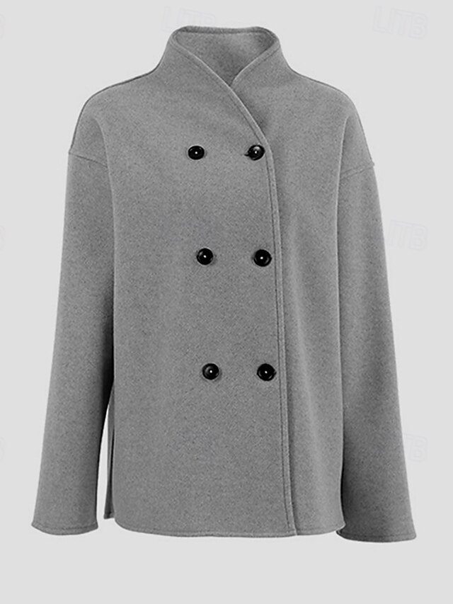 Mujer Abrigo de invierno Abrigo Mantiene abrigado Cómodo Botones Casual ...