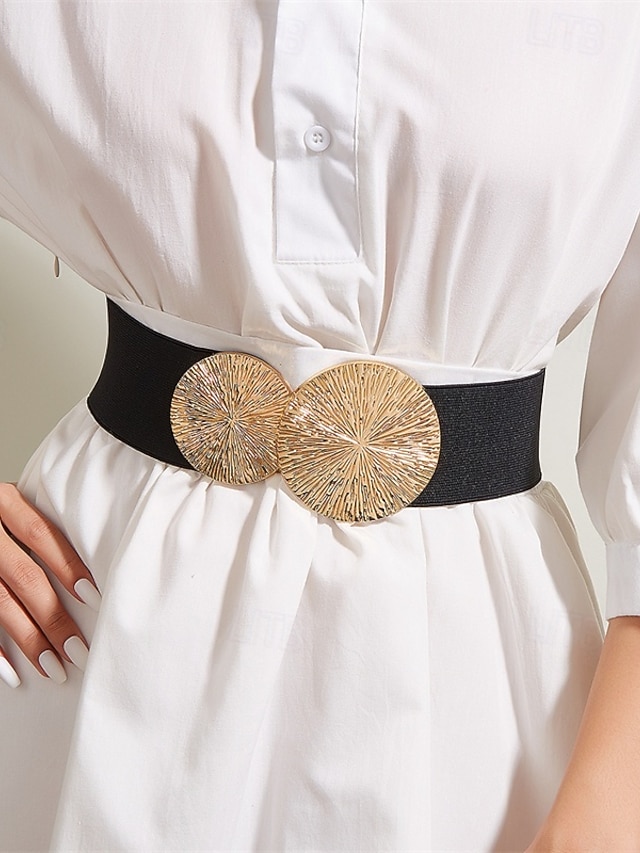 Women's Belt Polyester Black Red Camel Beige Waist Belt Street Weekend ...