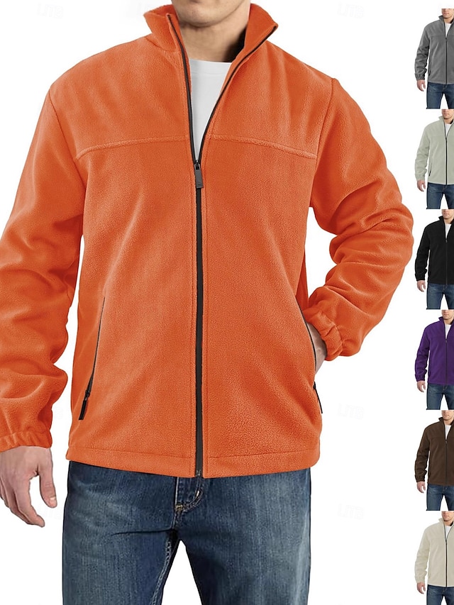 Men's Outdoor Jacket Fleece Jacket Formal Home Thermal Warm Pocket ...