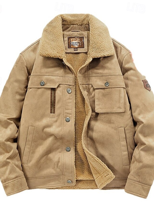 Herr Jacka i fuskmocka Fleece-jacka Cargojacka Formell Hem Taktisk ...