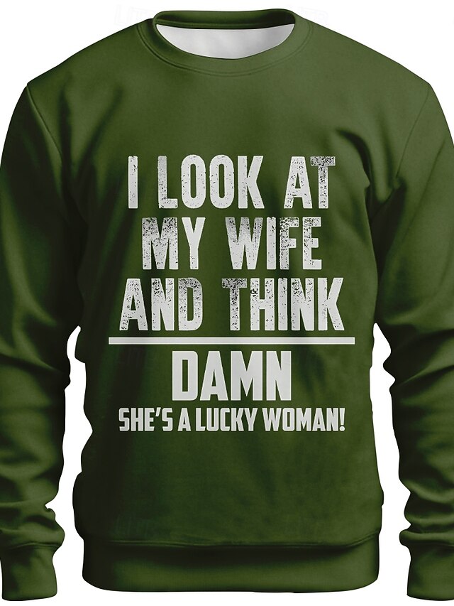 Men's Funny Graphic T-Shirt - 'I Look At My Wife And Think Damn She's A ...
