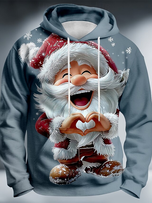 Kerstmis Voor heren 3D Print Kerstman Trui met capuchon Sweatshirt ...