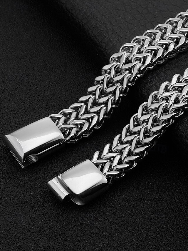Men's Stainless Steel Braided Chain Bracelet with Magnetic Clasp ...